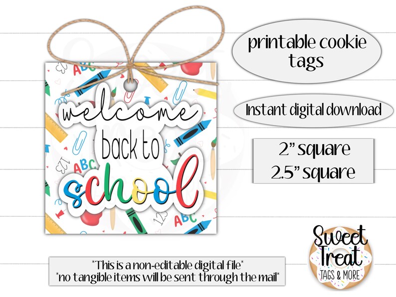 Printable Back to School Gift Tag Welcome Back to School crayon Pencil ...