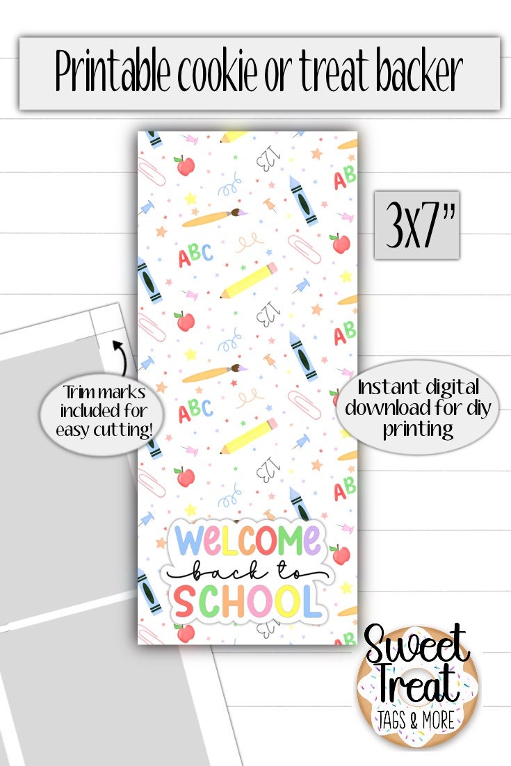 Printable Back to School Treat Card -3x7- Welcome Back to School - Back ...