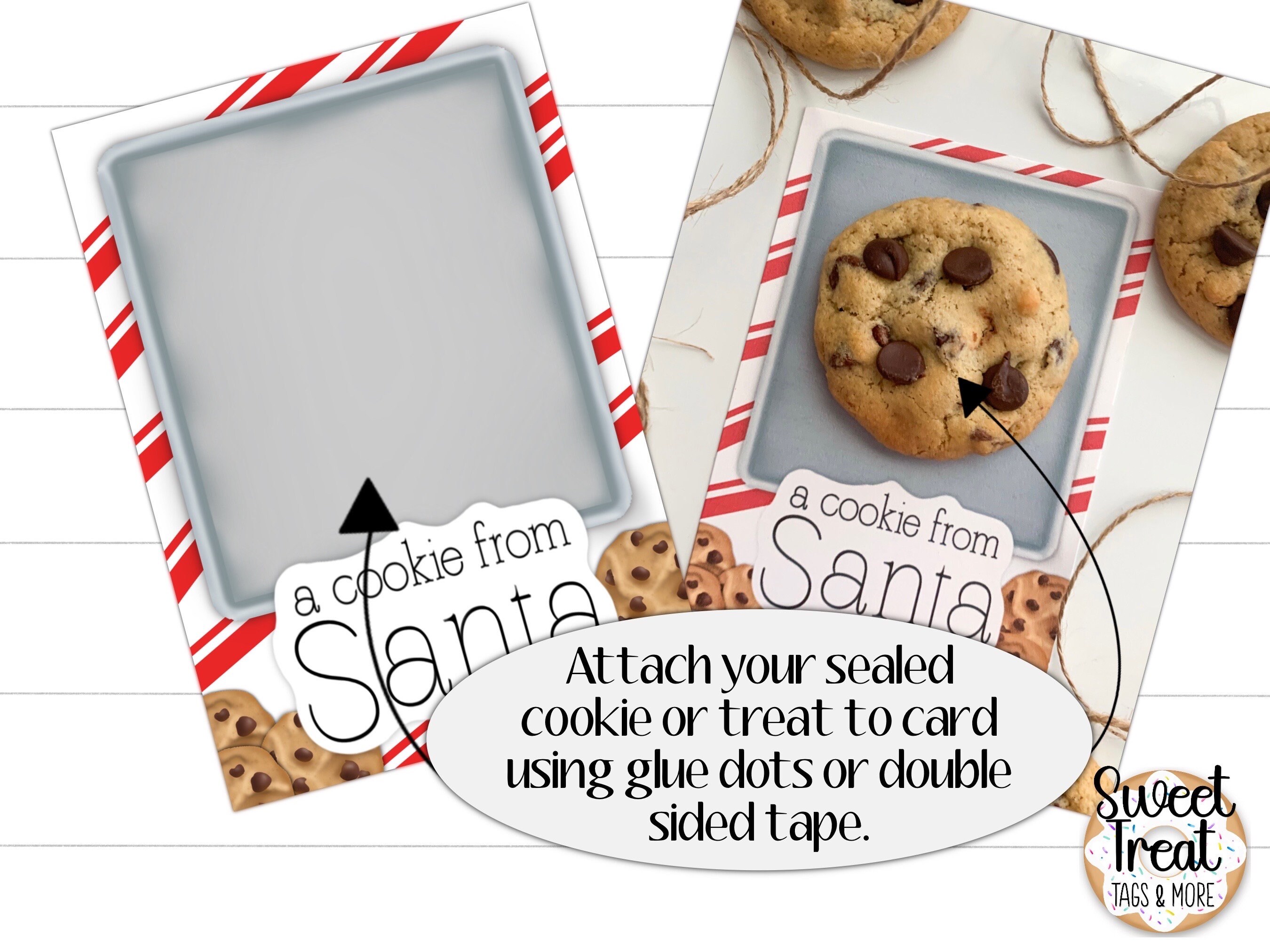Printable Christmas Cookie Card a Cookie From Santa 3.5x5 Christmas ...