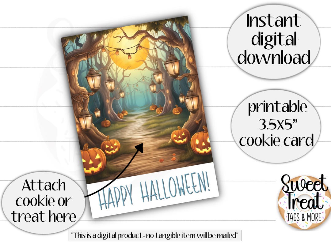 Printable Halloween Cookie Card - Happy Halloween Cookie Card ...