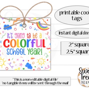 Printable Back to School Tag - Back to School Cookie Tag - Back to ...