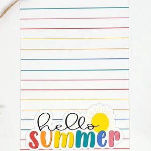 Printable Summer Cookie Card Hello Summer 3.5x5 Summer Stripes Cookie ...