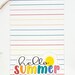 Printable Summer Cookie Card Hello Summer 3.5x5 Summer Stripes Cookie ...
