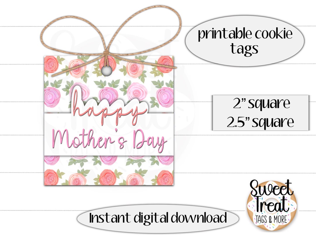 Printable Mother's Day Gift Tag - Happy Mother's Day Gift Tag 2" - 2.5 ...