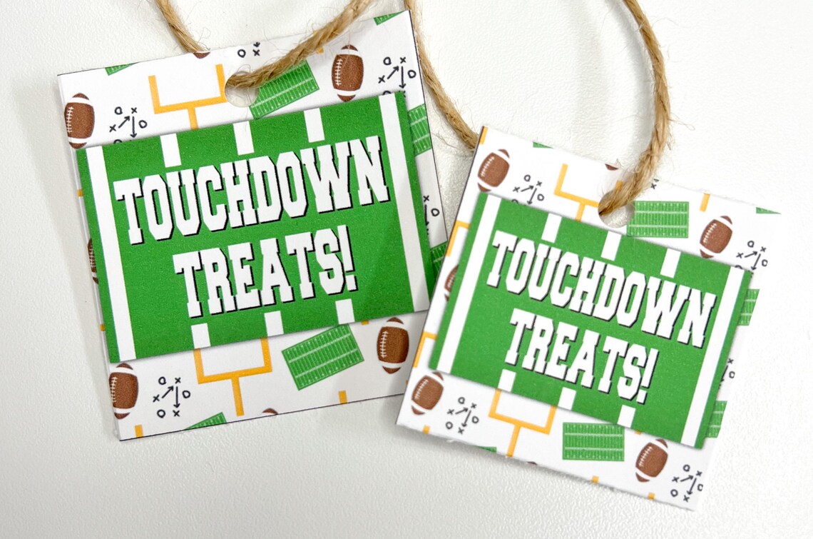 Printable Football Tag - Football Cookie Tag - Touchdown Treats Gift ...