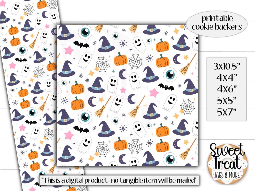 Printable Halloween Cookie Backers - Halloween Box Backers - Halloween ...