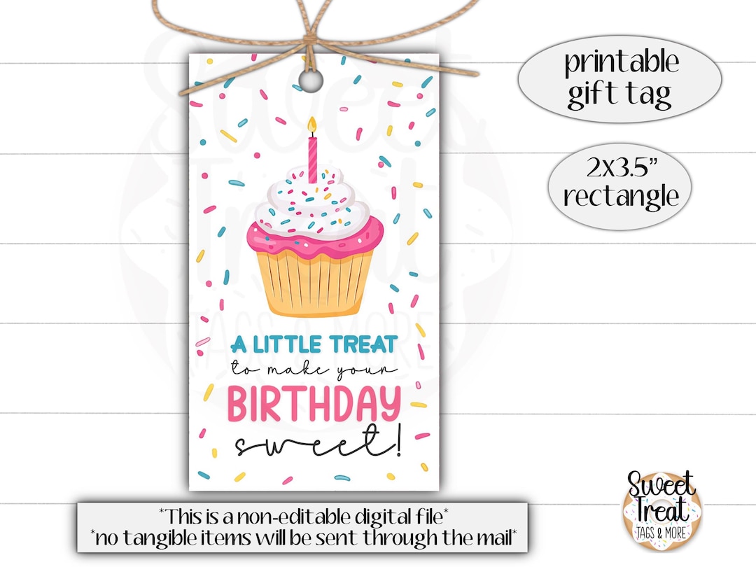 Printable Birthday Gift Tags - Birthday Gift Tag - Kids Birthday Tag ...