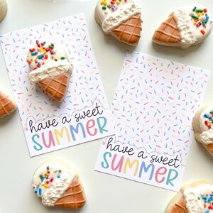 Printable Summer Cookie Card - Have a Sweet Summer -3.5x5"- Sprinkles ...