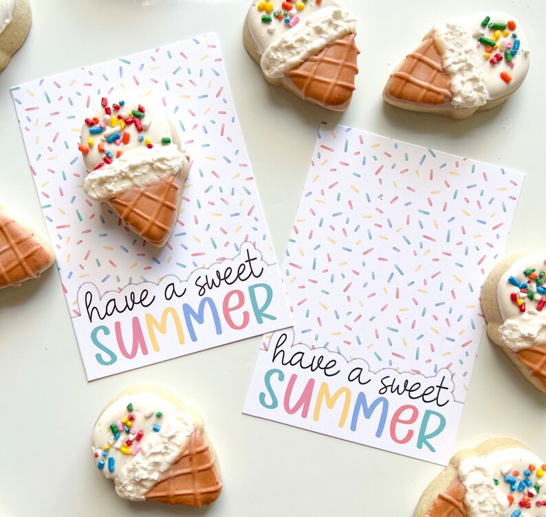 Printable Summer Cookie Card Have a Sweet Summer 3.5x5 Sprinkles Cookie ...
