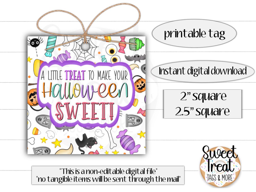 Printable Halloween Cookie Tag - Halloween Gift Tag - Halloween Student ...