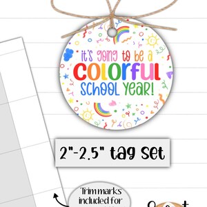 Printable Round Back to School Tag - Back to School Cookie Tag - Back ...