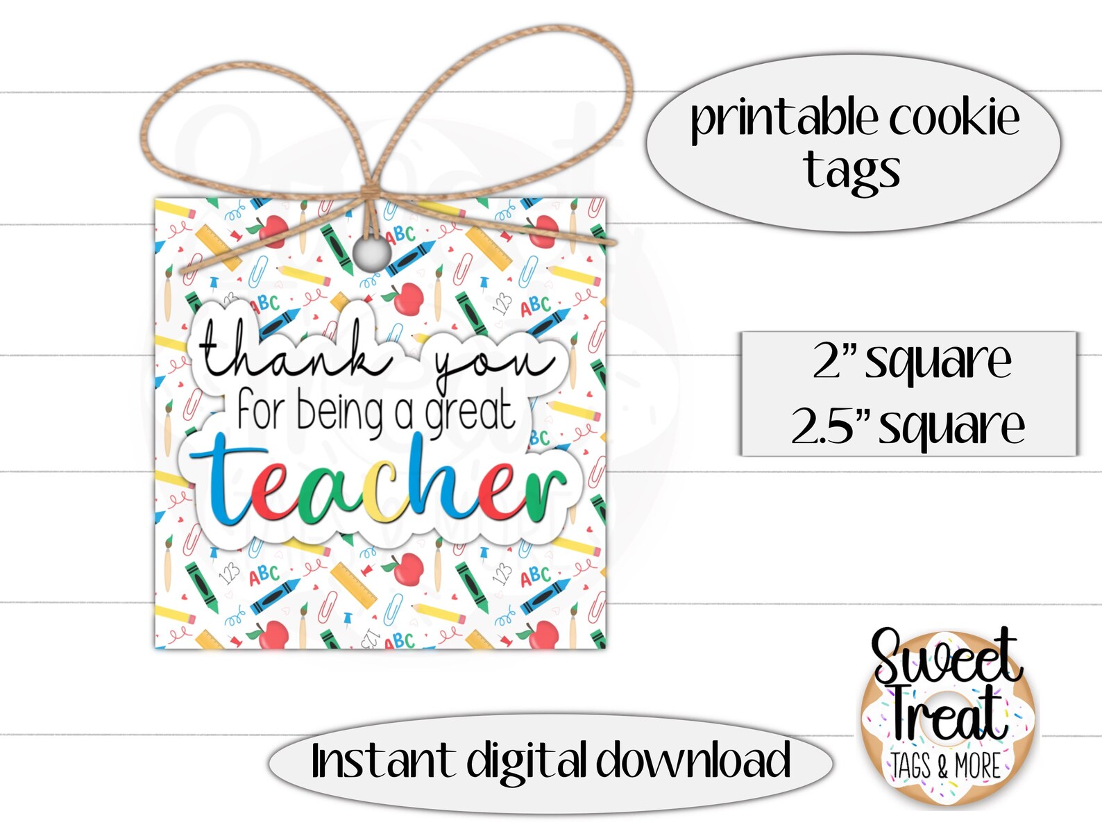 Printable Teacher Appreciation Gift Tag Thank You for Being a Great ...