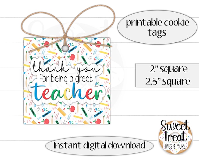 Printable Teacher Appreciation Gift Tag - Thanks for Making Me One ...