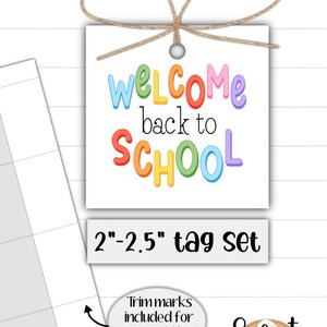 Printable Back to School Gift Tag - 2"-2.5" - Back to School Favor Tags ...
