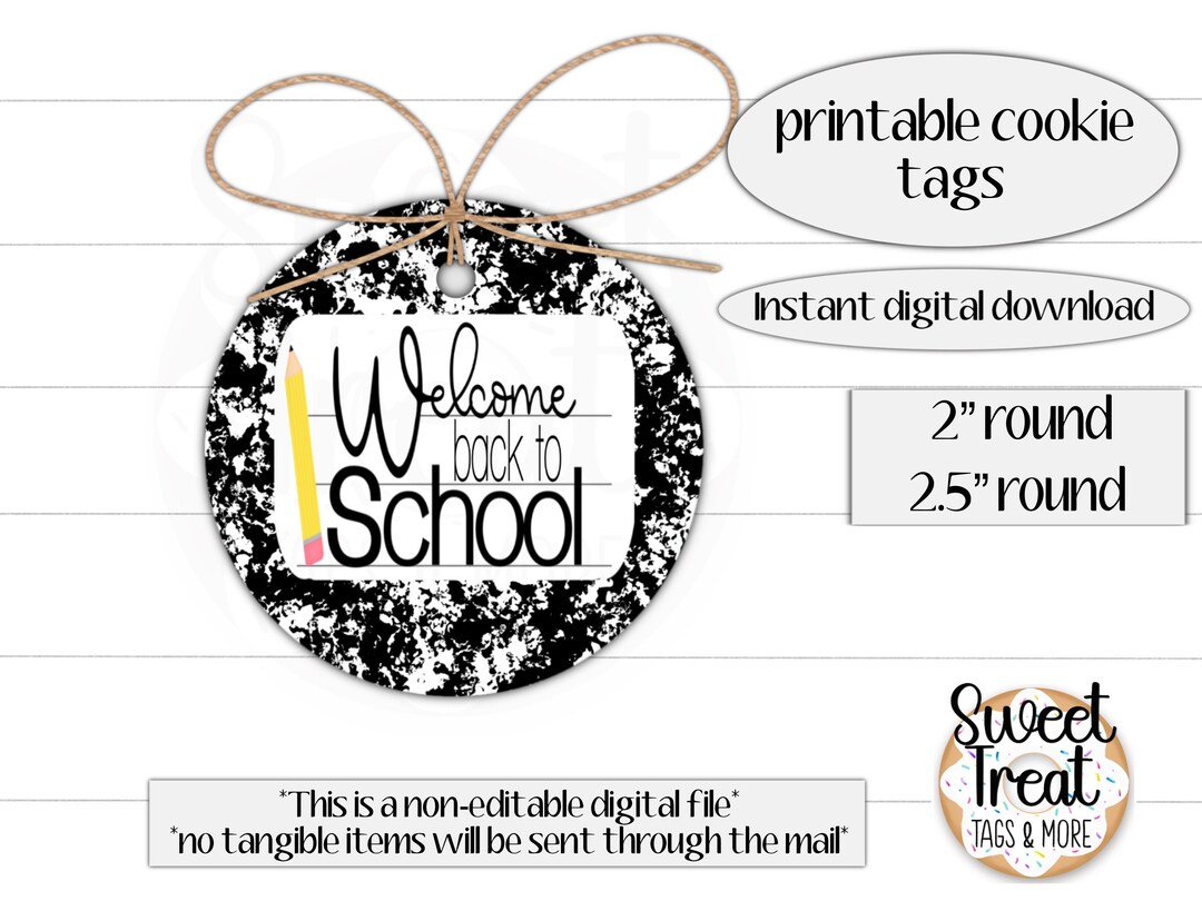 Printable Back to School Cookie Tag Set - Round Cookie Tags 2" - 2.5 ...
