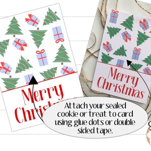 Printable Christmas Cookie Card Merry Christmas Blue Gift Boxes and ...
