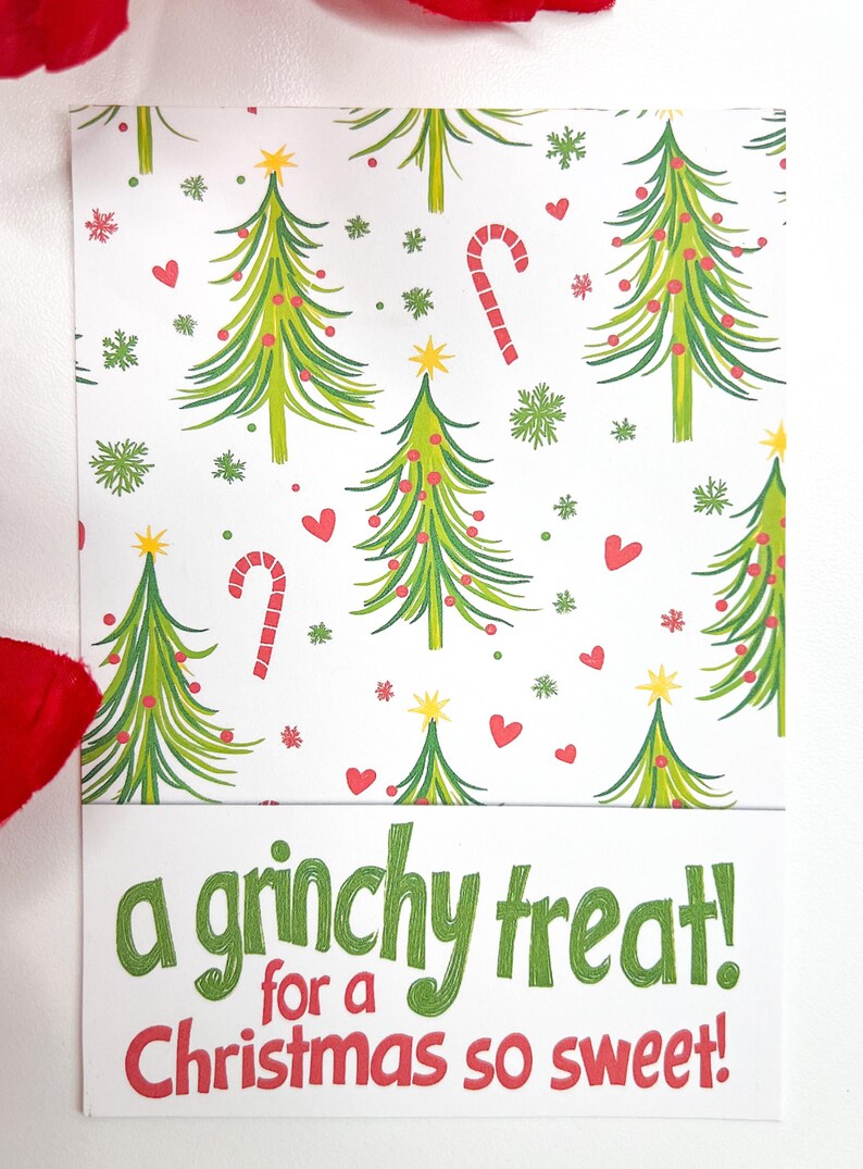 Printable Christmas Cookie Card - Grinchy Treat - Christmas Grump ...