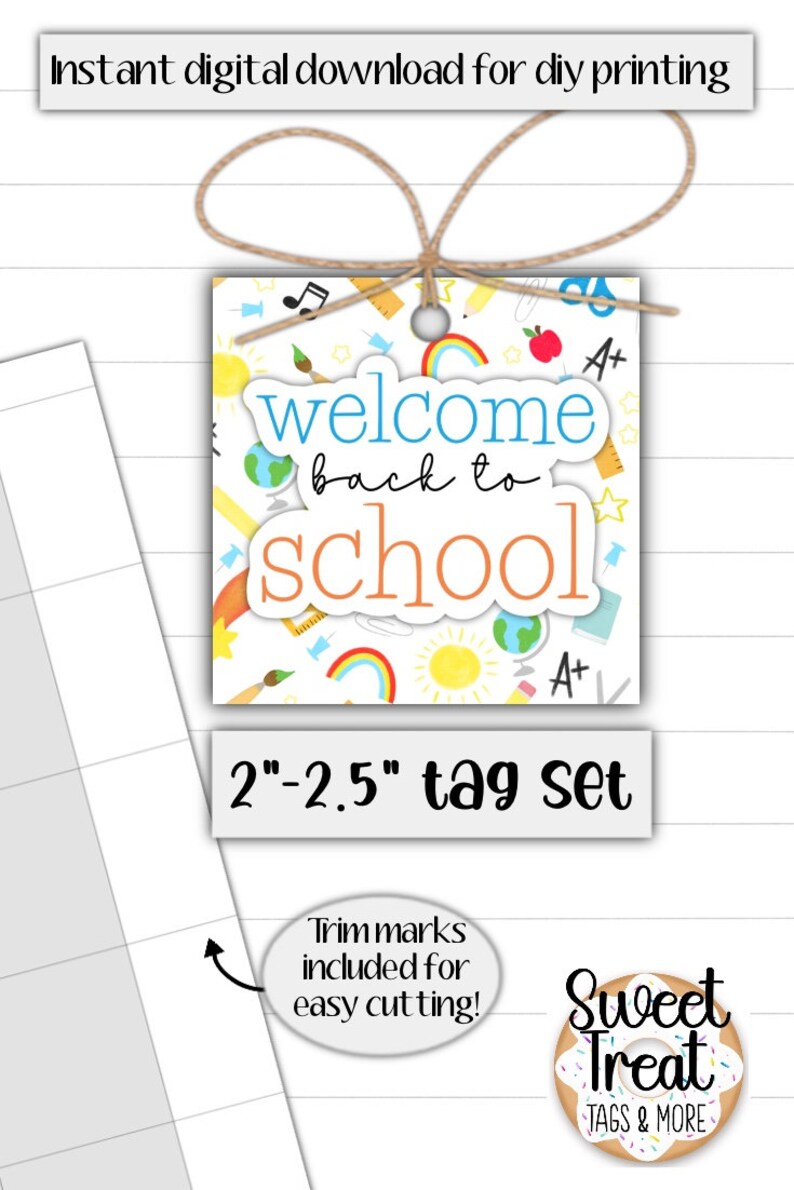 Printable Back to School Gift Tag - Welcome Back to School - Crayon ...