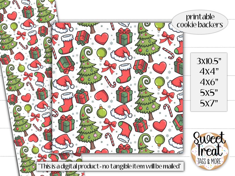 Printable Christmas Cookie Backers - Christmas Cookie Packaging ...