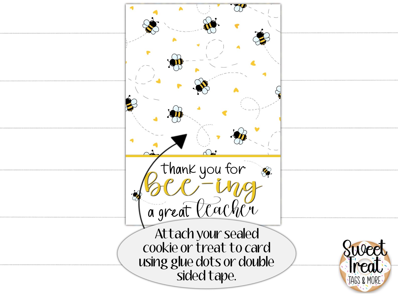 Printable Teacher Appreciation Cookie Card Thank You for Bee-ing a ...