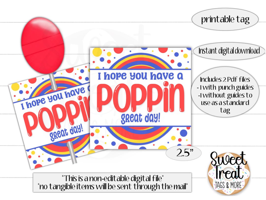Printable Lollipop Tag - Poppin’ Great Day Lollipop Tags – Printable ...
