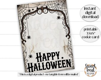 Printable Cookie Card - Happy Halloween - 3.5"x5" - Etsy