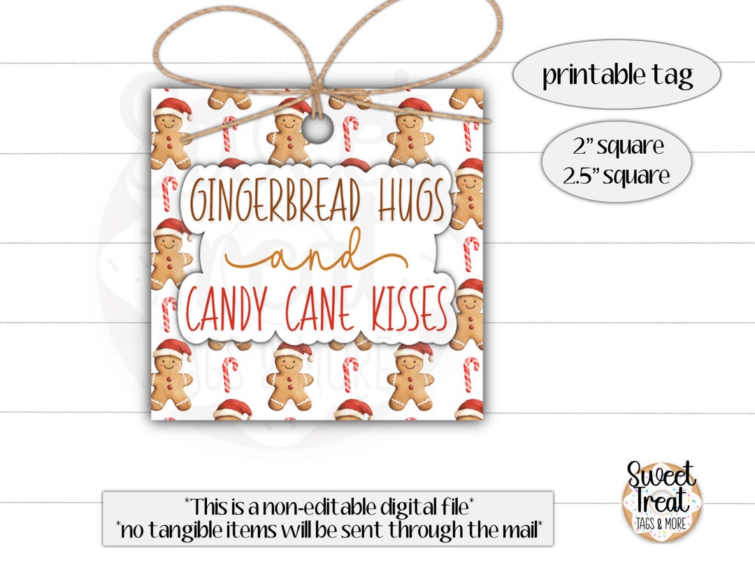 Printable Christmas Cookie Tag - Gingerbread Man Gift Tag - Christmas ...