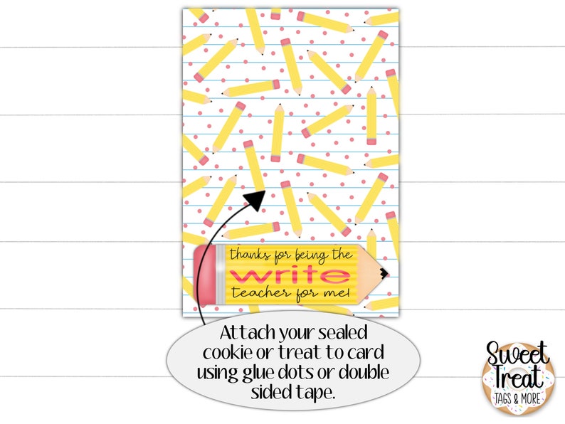 Printable Teacher Appreciation Cookie Card Thanks for Being the Write ...