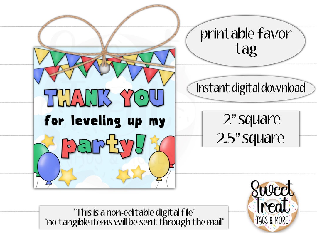 Printable Super Mario Favor Tag - Mario Party Favor Tag - Mario Favors ...