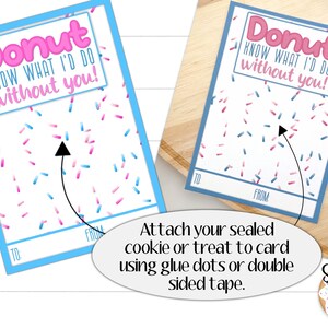 Printable Valentines Day Cookie Card - Donut Know What I'd Do - 3.5x5 ...
