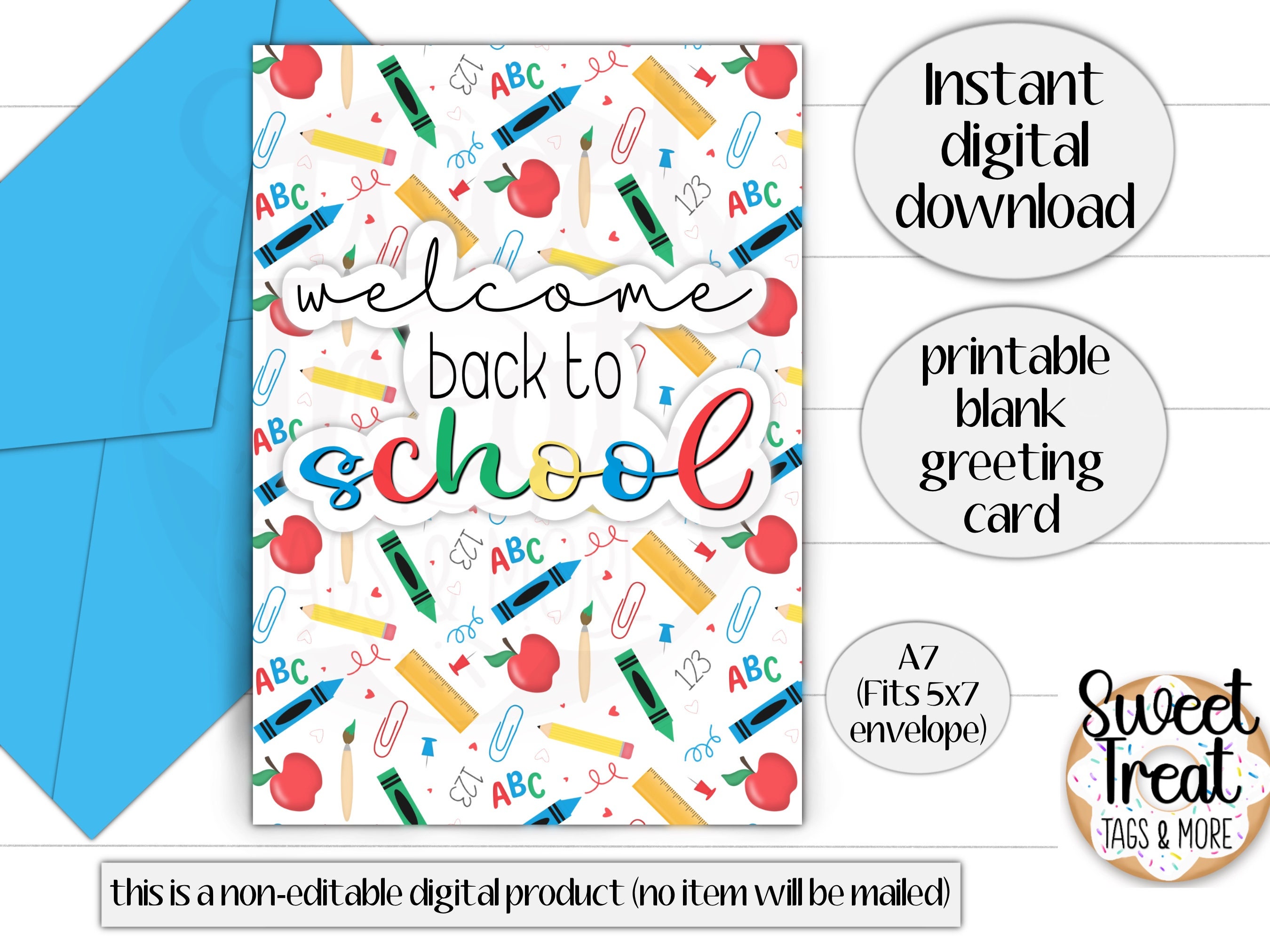 Printable Welcome Back to School Greeting Card 5x7 Blank Welcome Back ...