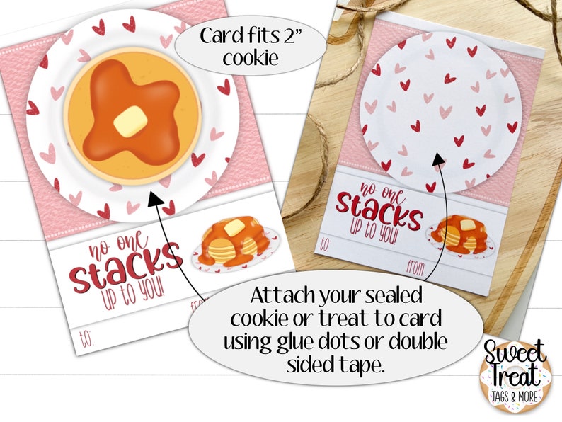 Printable Valentines Day Cookie Card -no One Stacks up to You!- 3.5x5 ...