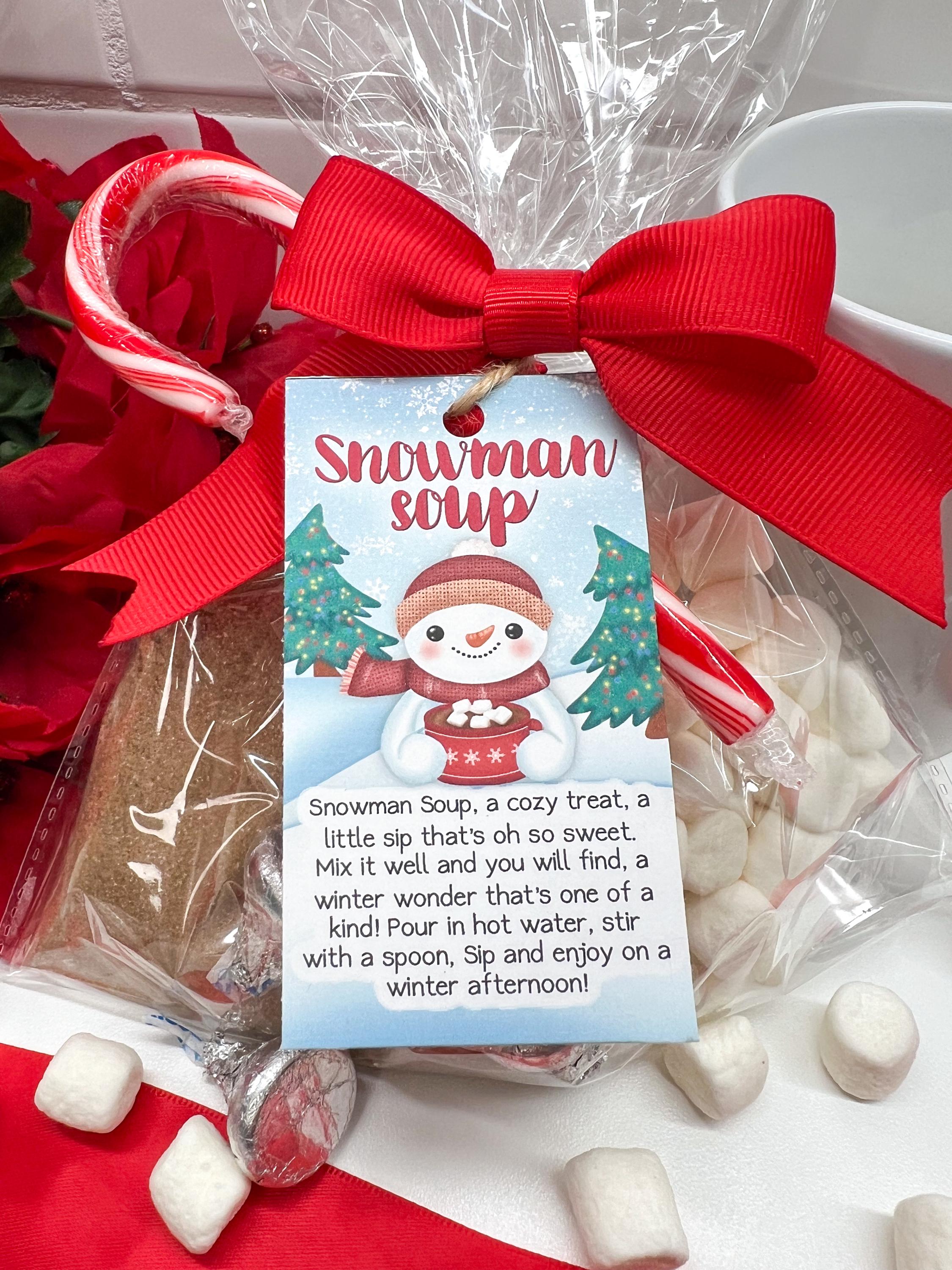 Snowman Soup - Hot Chocolate Printable - Snowman Soup Tag - Christmas ...