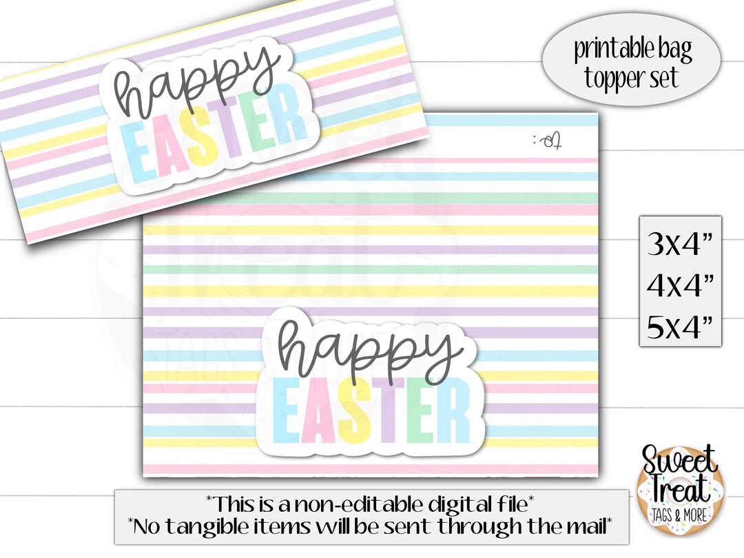 Printable Easter Bag Toppers – Easter Cookie Topper Set – Easter Treat ...