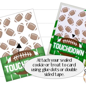 Printable Football Cookie Card - Touchdown - Football Treat Packaging ...