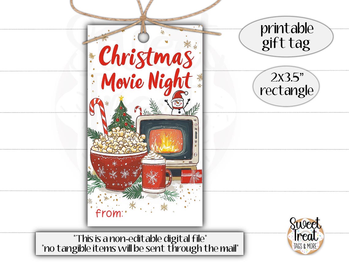 Christmas Movie Tag - Christmas Movie Night Tag - Christmas Movie Lover ...