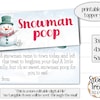 Digital Version - Snowman Poop Poem Tag - Download/printable PDF - Etsy