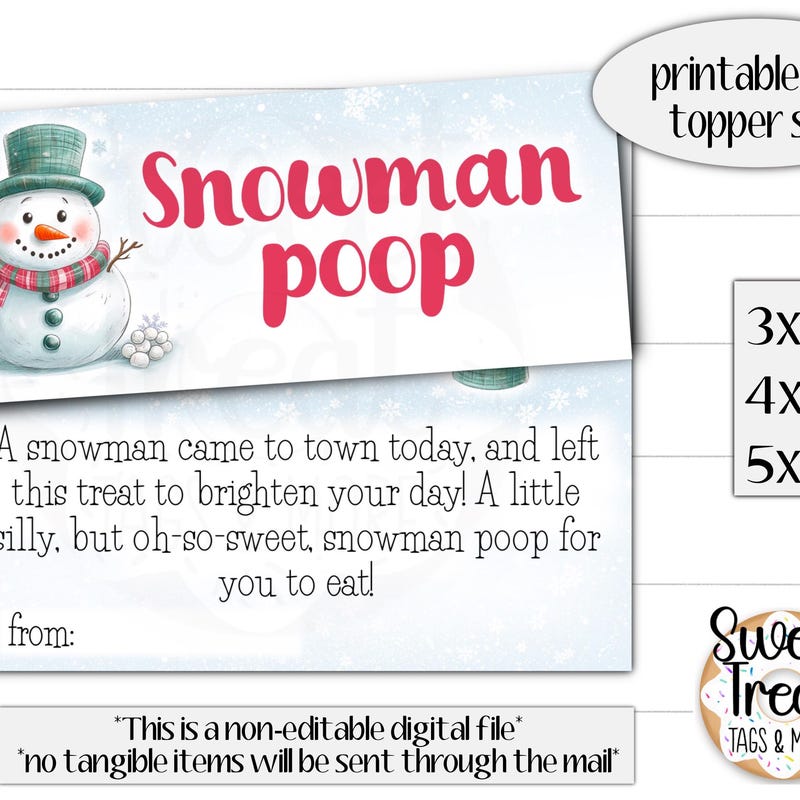 Snowman Labels - Etsy