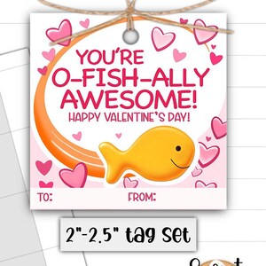 Printable Valentine's Day Goldfish Tag - Valentine's Day Class Tags ...