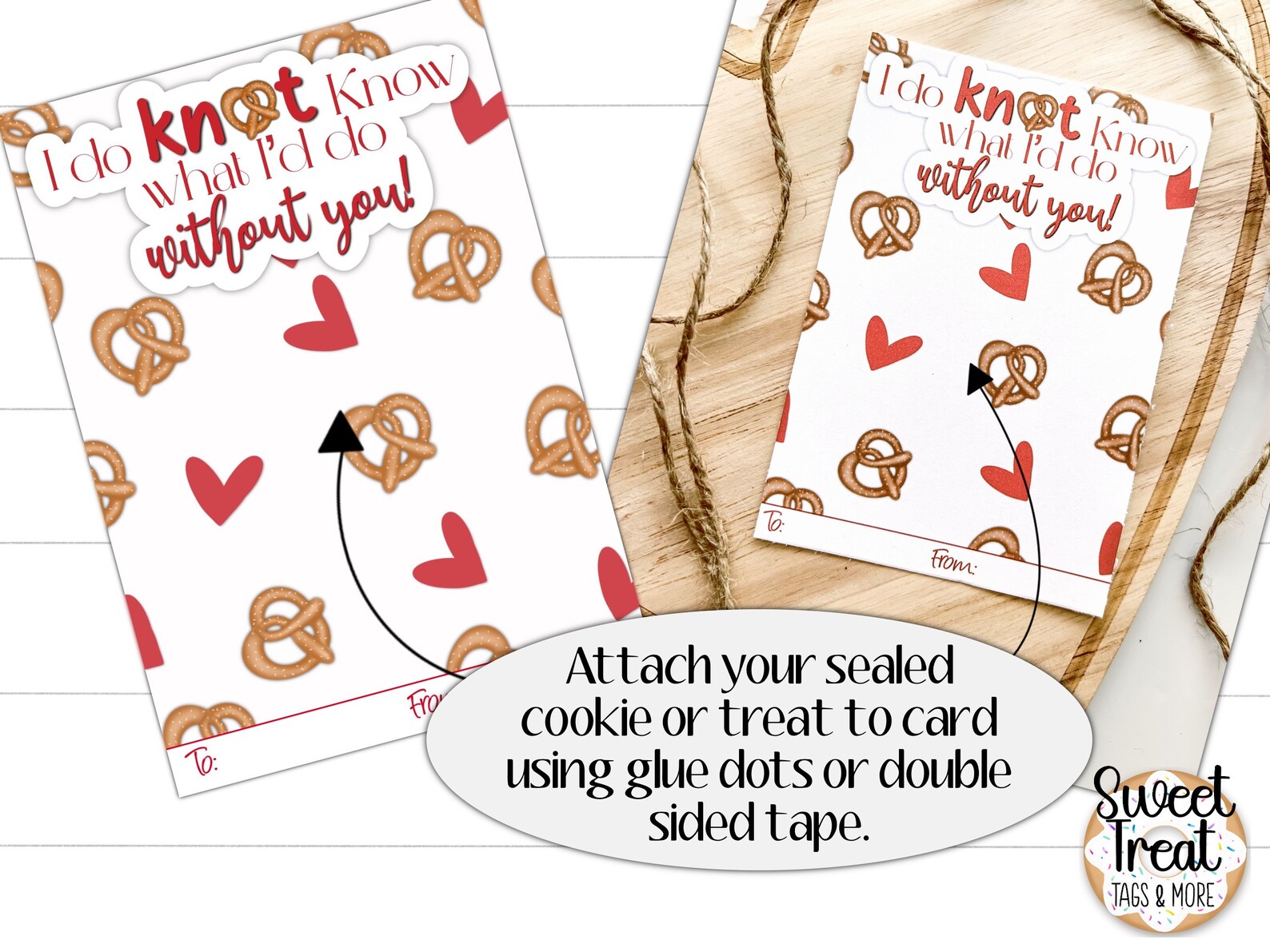 Printable Valentines Day Cookie Card -do Knot Know What I'd Do Without ...