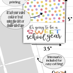 Printable Back to School Cookie Card -3.5x5"- It’s Going to Be a Sweet ...
