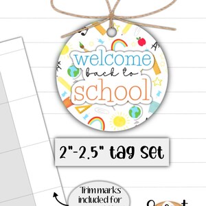 Printable Back to School Cookie Tag Set - Round Cookie Tags 2" - 2.5 ...