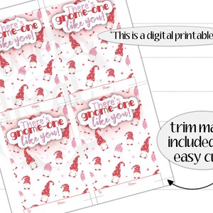 Printable Valentines Day Cookie Card - There's Gnome One Like You! - 3 ...