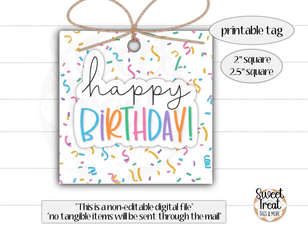 Printable Birthday Gift Tags - Happy Birthday Gift Tag - Birthday ...