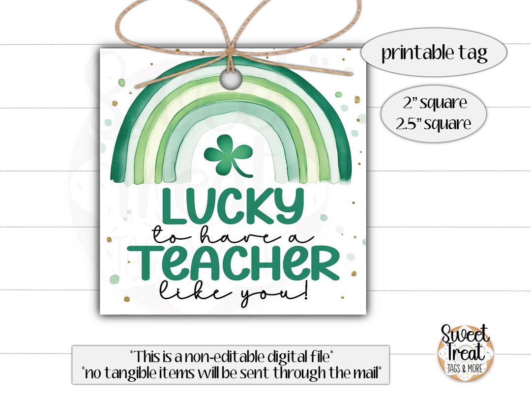 St. Patrick's Day Cookie Tag - St. Patrick's Day Teacher Tag - St ...