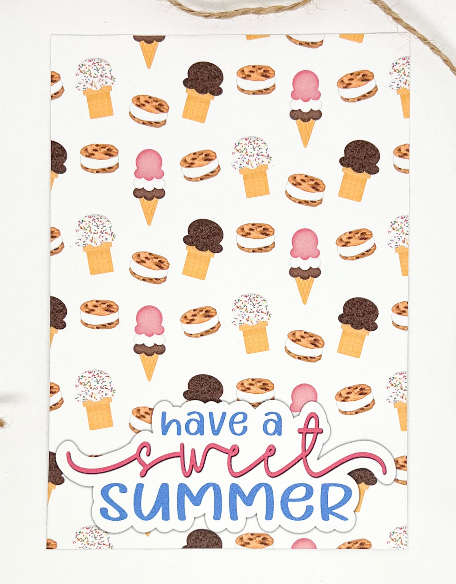 Printable Summer Cookie Card Have a Sweet Summer 3.5x5 Ice Cream Cookie ...
