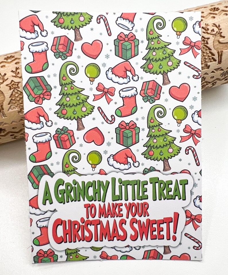 Printable Christmas Cookie Card - Grinchy Treat - Christmas Grump ...