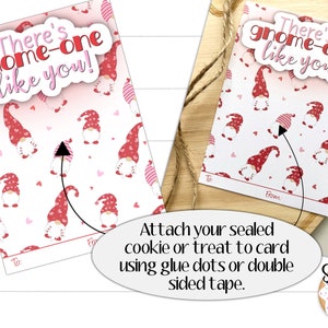 Printable Valentines Day Cookie Card - There's Gnome One Like You! - 3 ...