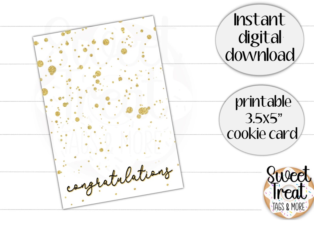 Printable Congratulations Cookie Card - Congratulations - 3.5x5 ...