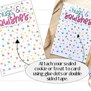Printable Valentines Day Cookie Card - Hugs and Squishes - 3.5x5 ...